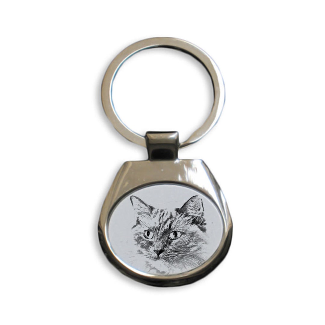 Ragdoll Keyring, Keychain With a Cat, Key Ring, Metal Key Holder, Solid ...