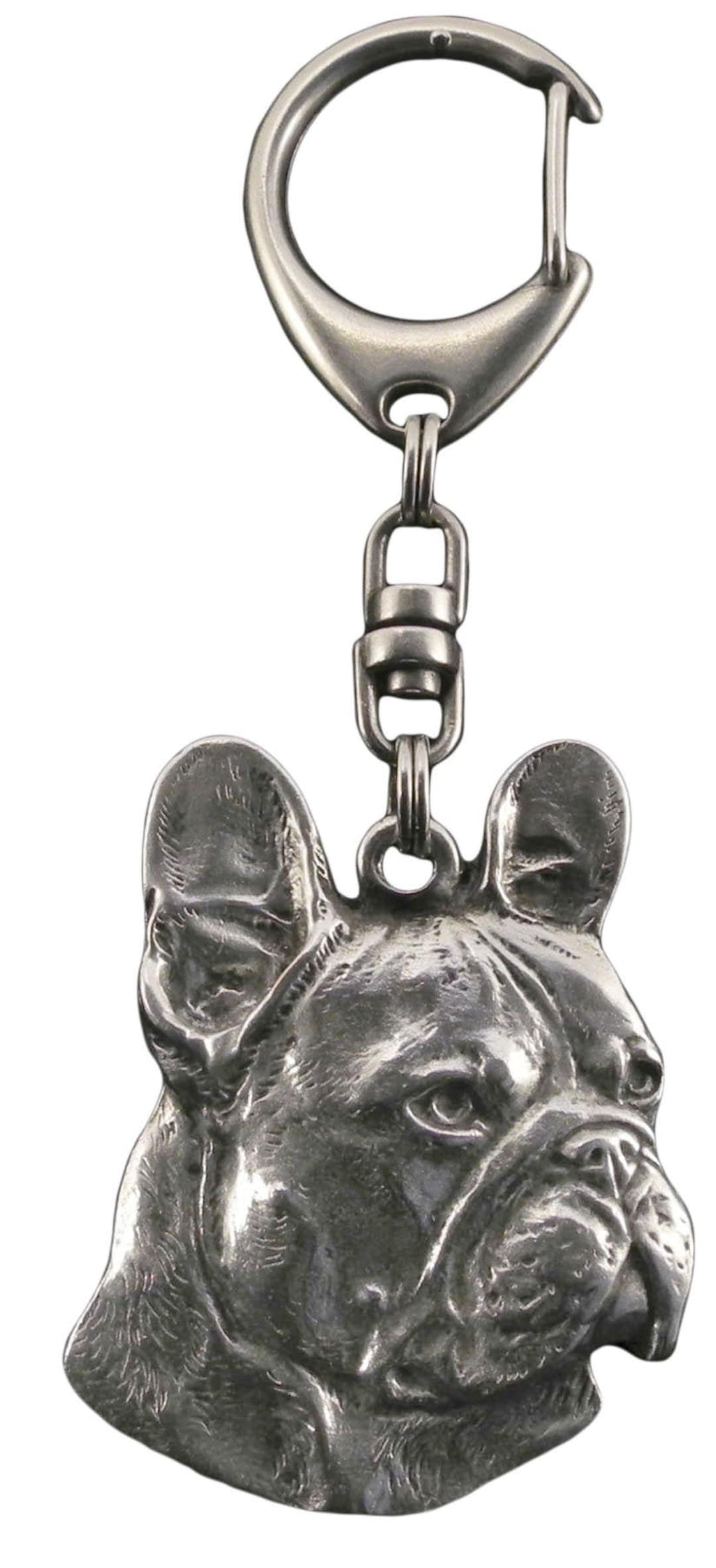 French Bulldog Keyring Silver Plated Keychain Key Ring With - Etsy New ...