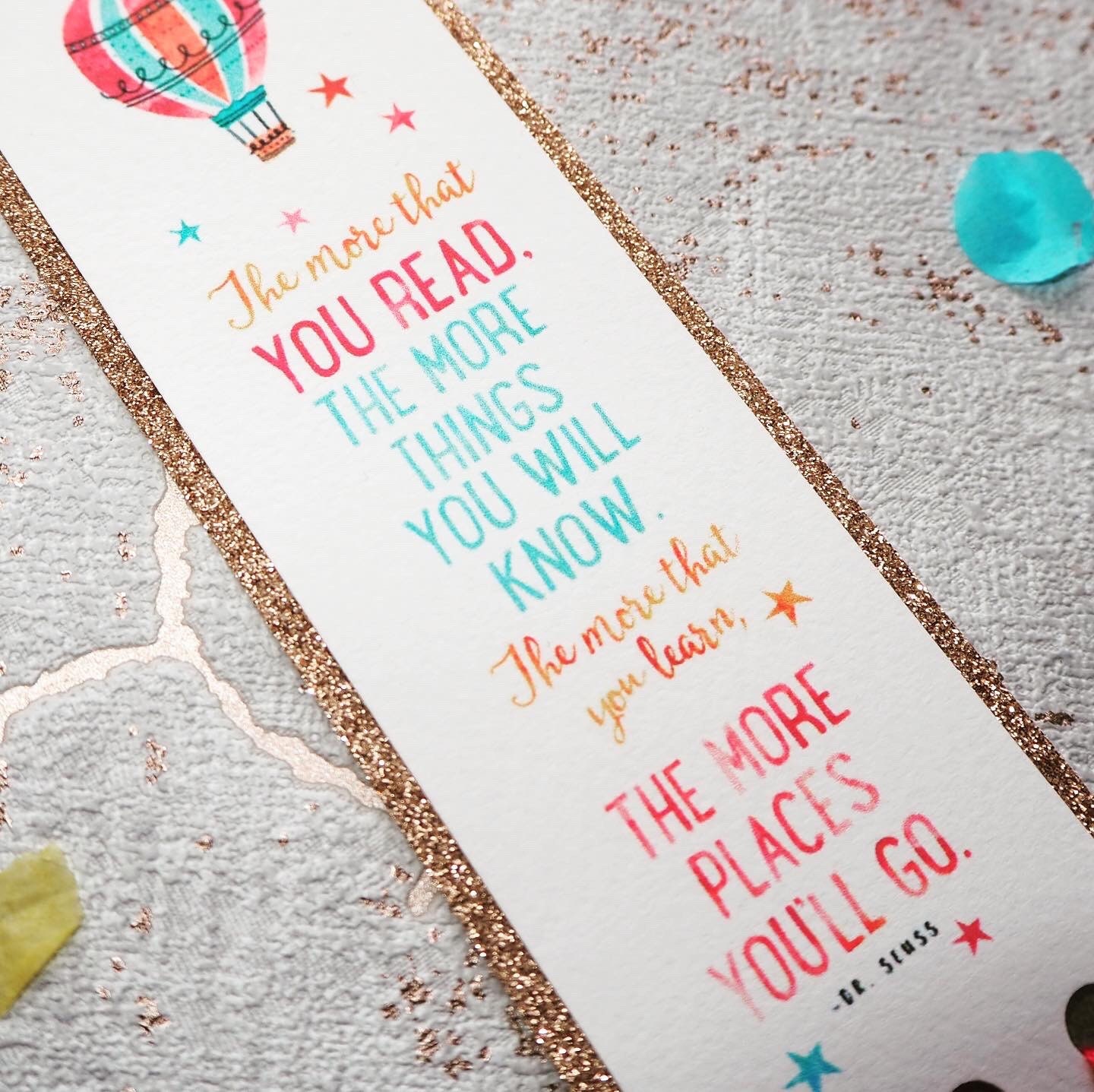 Personalised Bookmark | Dr Seuss Quote | Childrens Bookmark | Rainbow ...