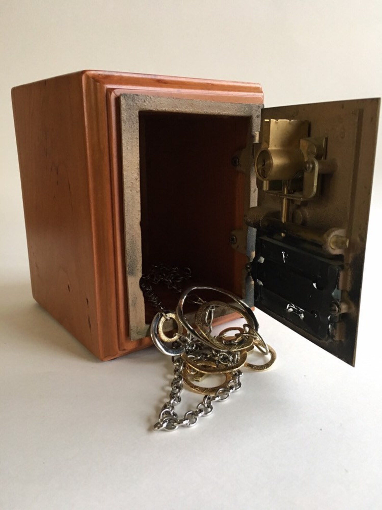 Cherry - Vintage Brass Post Office Box Door With Key Lock on ...