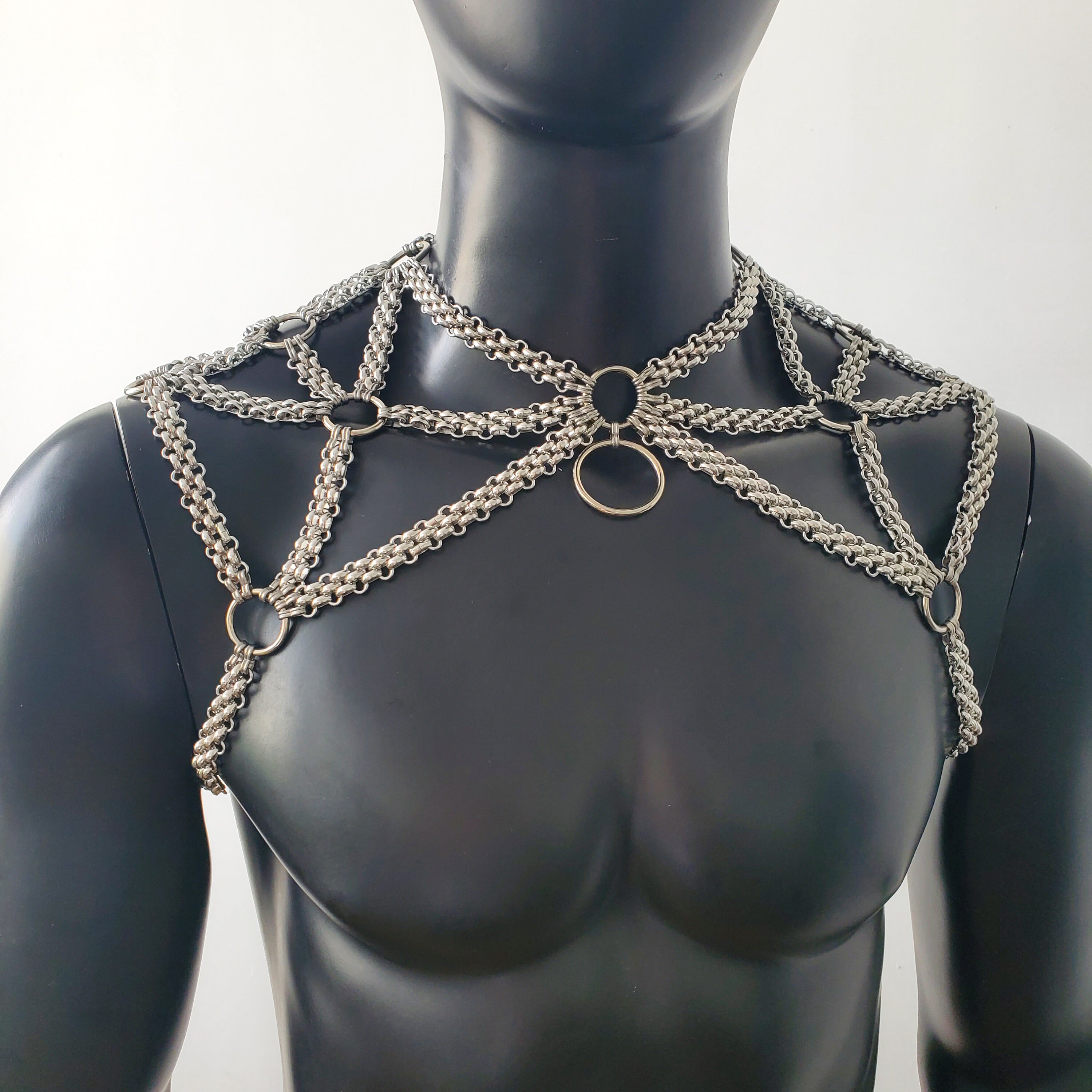 Men Body Chain Shouldershoulder Chain Harnessmens Chain Body Etsy