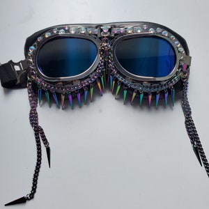 Rave Streampunk Goggles,burning Man Holographic Festival Goggles,chain ...