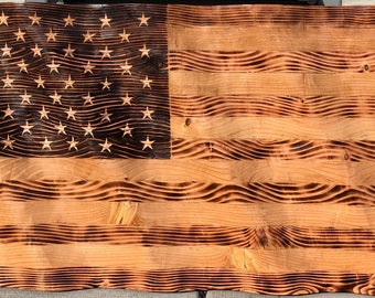 Rustic Wooden Waving American Flag - Etsy