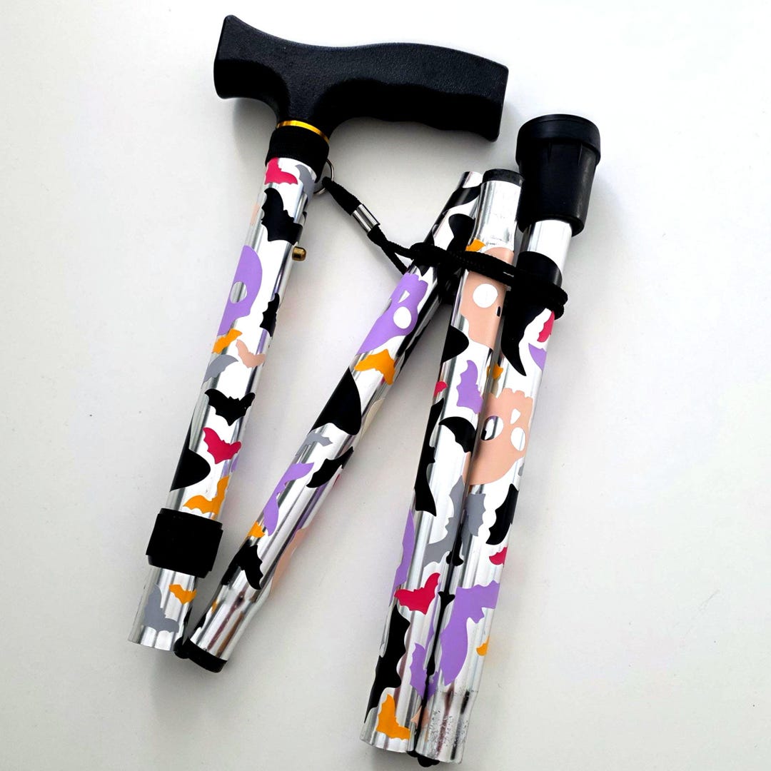 Spooky Halloween Walking Stick for Women: Modern Funky Folding ...