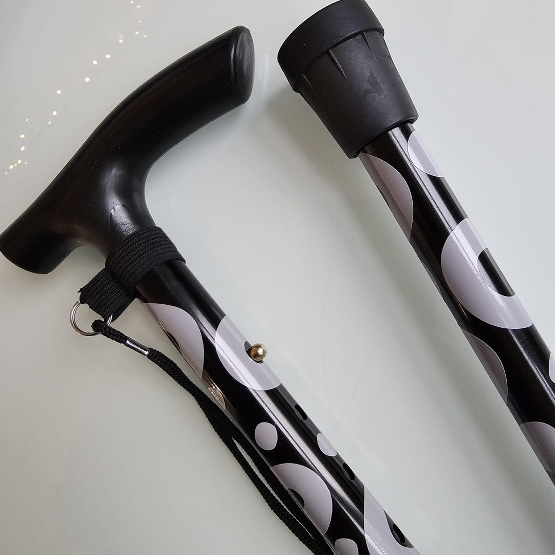 Mod Grey Rings, Funky Walking Stick for Women, Unique Walking Stick ...