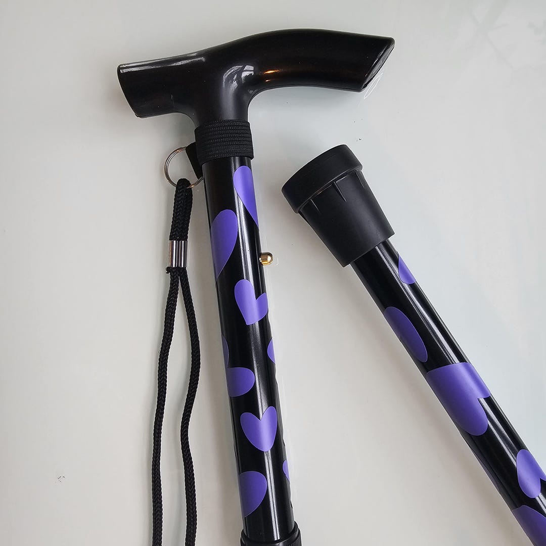 Purple Funky Heart Walking Stick for Women, Christmas Gift for Her ...