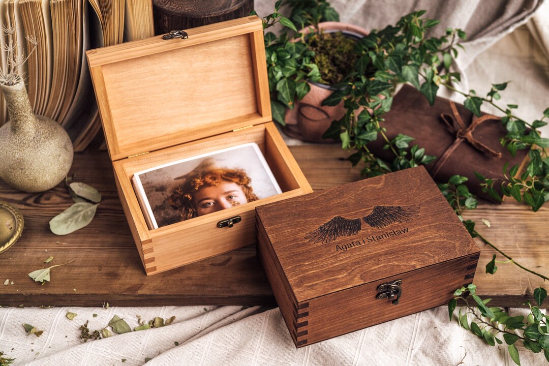 Wooden Photo Box for 15x10 Cm Prints , 4x6 Photo Box, Personalized Gift ...