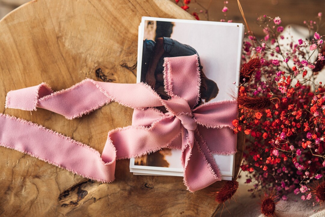 Hand Torn Ribbon, Hand Dyed Ribbon, Photo Prop, Ribbon Raw Edge - Etsy