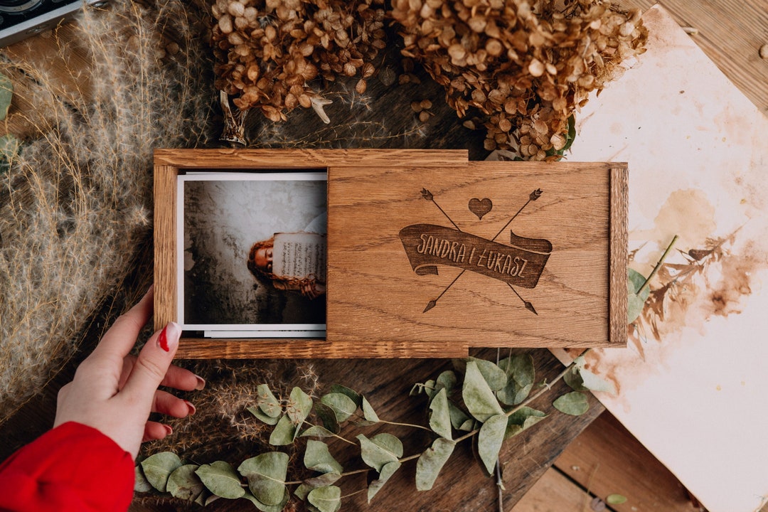 Oak Photobox 4x6, Photo Storage, Prints Packaging, Personalized Gift ...