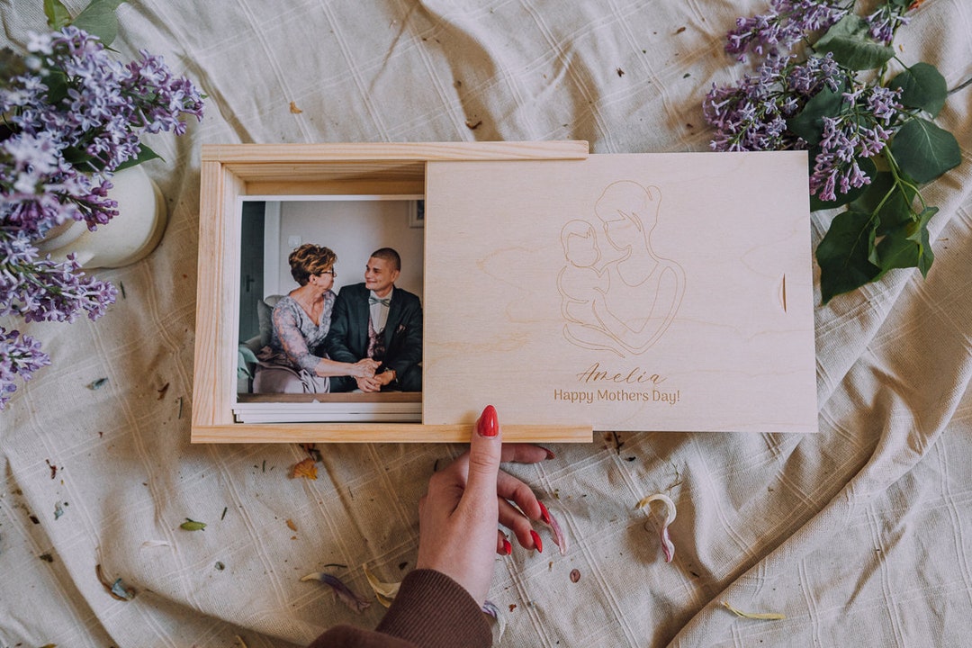 Unpainted Personalized Box, 6x9 Prints Storage, Wooden Box for Gift ...
