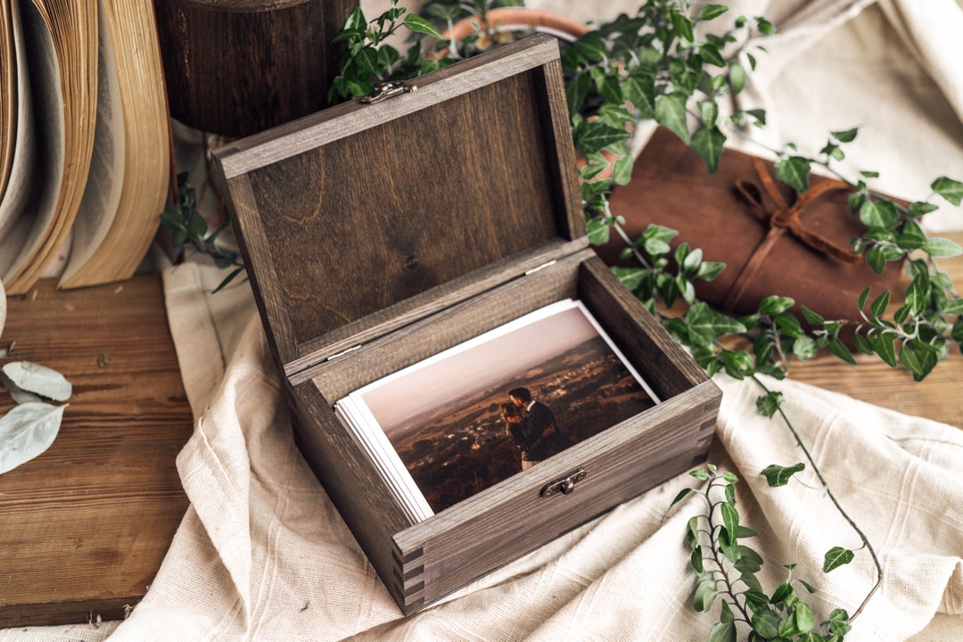 6x9 Wooden Photo Box, Personalized Gift for Couple, Memory Box, Baby ...