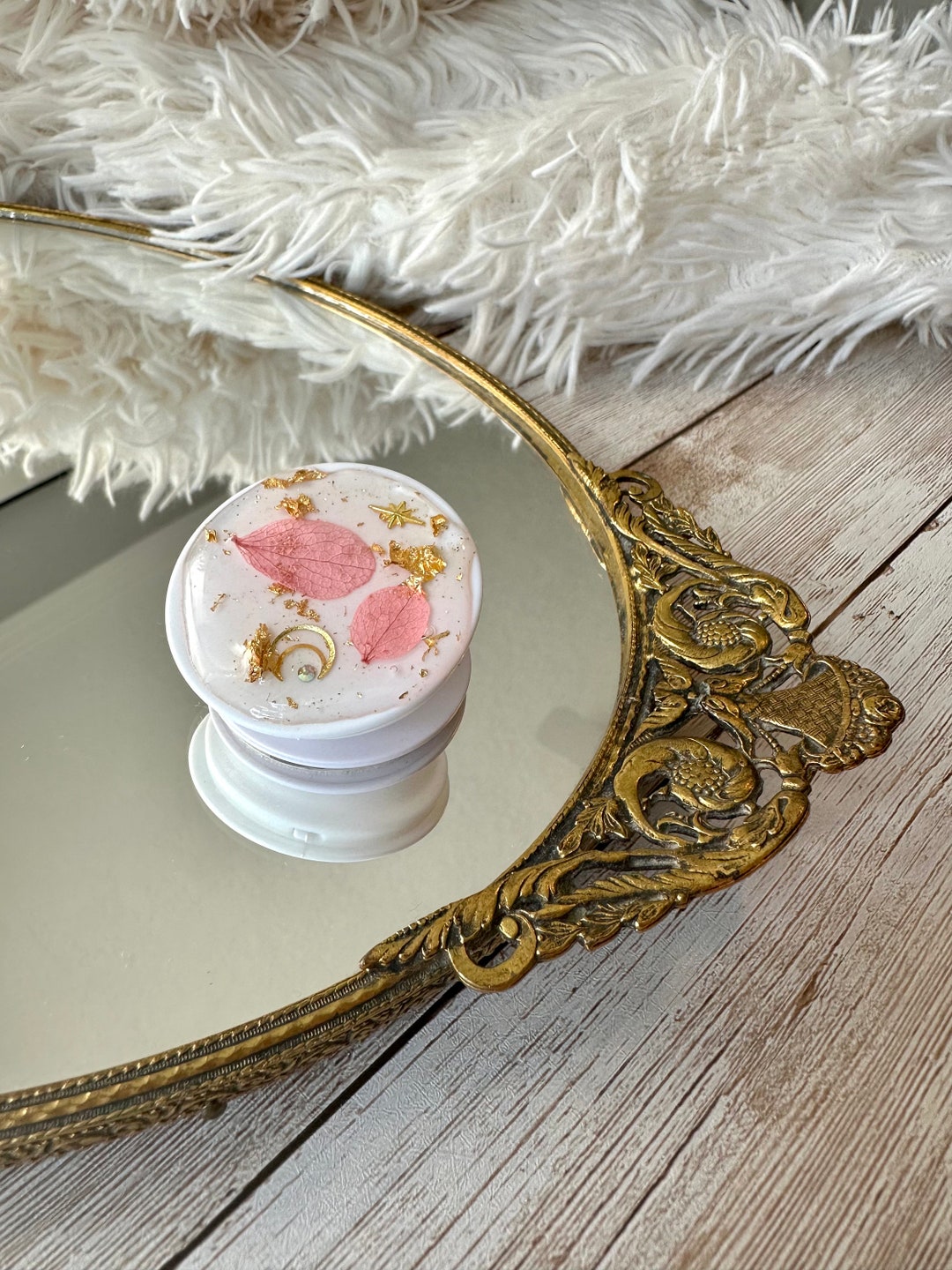 Pressed Flower Phone Stand | Epoxy Resin Phone Grip | Aesthetic Phone ...