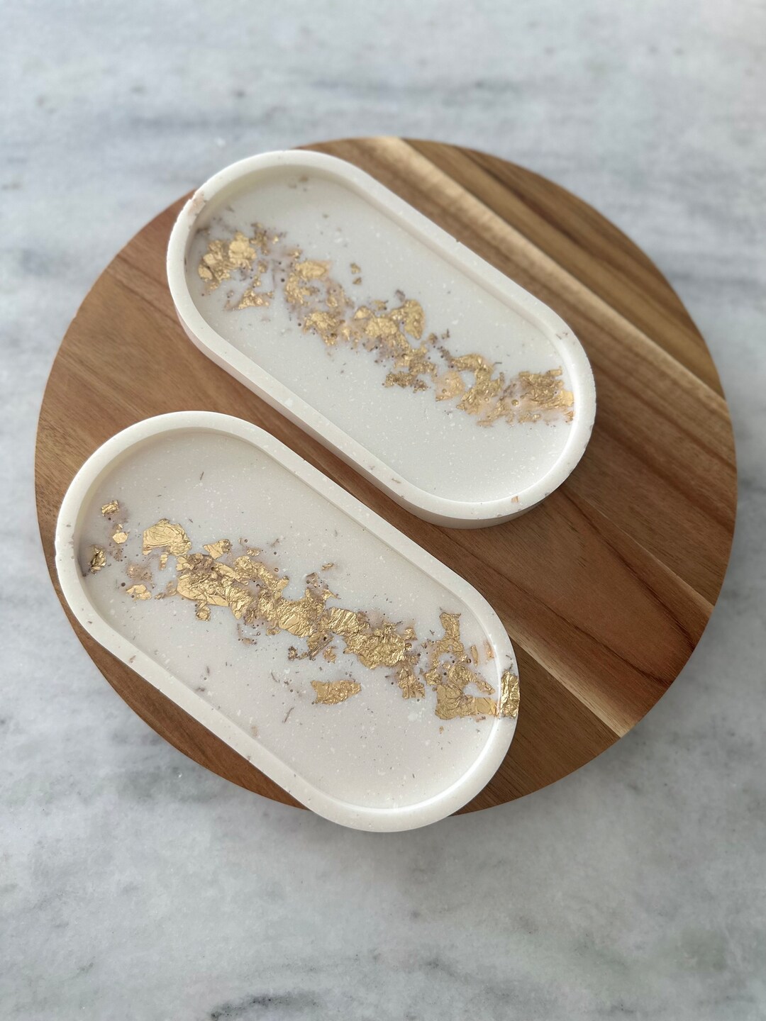 White Gold Leaf Jewelry Tray Trinket Dish Housewarming Gift Boho ...