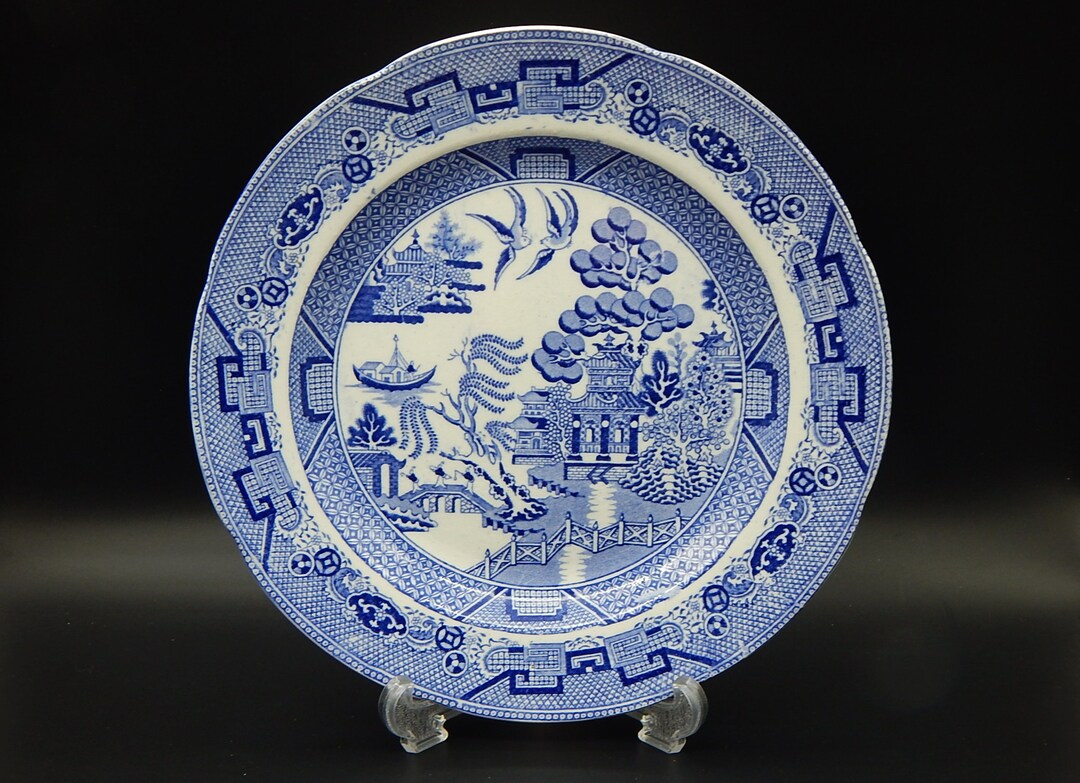 A William & Samuel Edge 'willow' Pattern Plate 23.25cms - Etsy