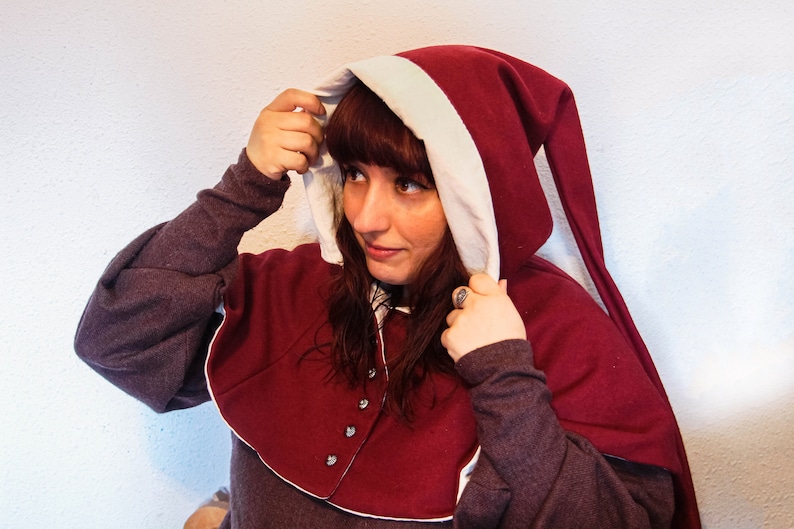 14th Century Medieval Liripipe Hood Made of Wool and Linen Lining - Etsy