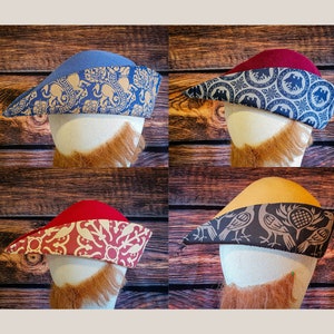 Bycocket, Medieval Wool Felt Cap With Lined Brim in Cotton Fabric ...