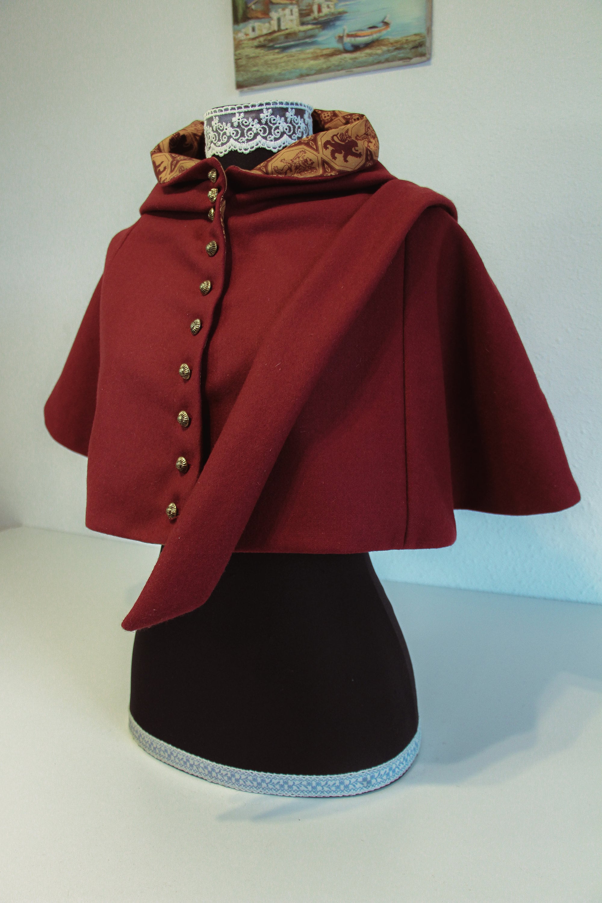 Medieval Liripipe Hood From the 14th Century Made of Wool and Printed ...