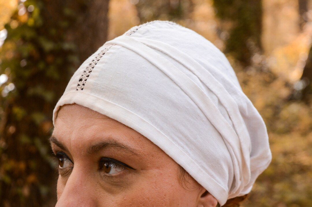 Hand Embroidered 13th to 15th Century St. Brigitta Cap, Made of White ...