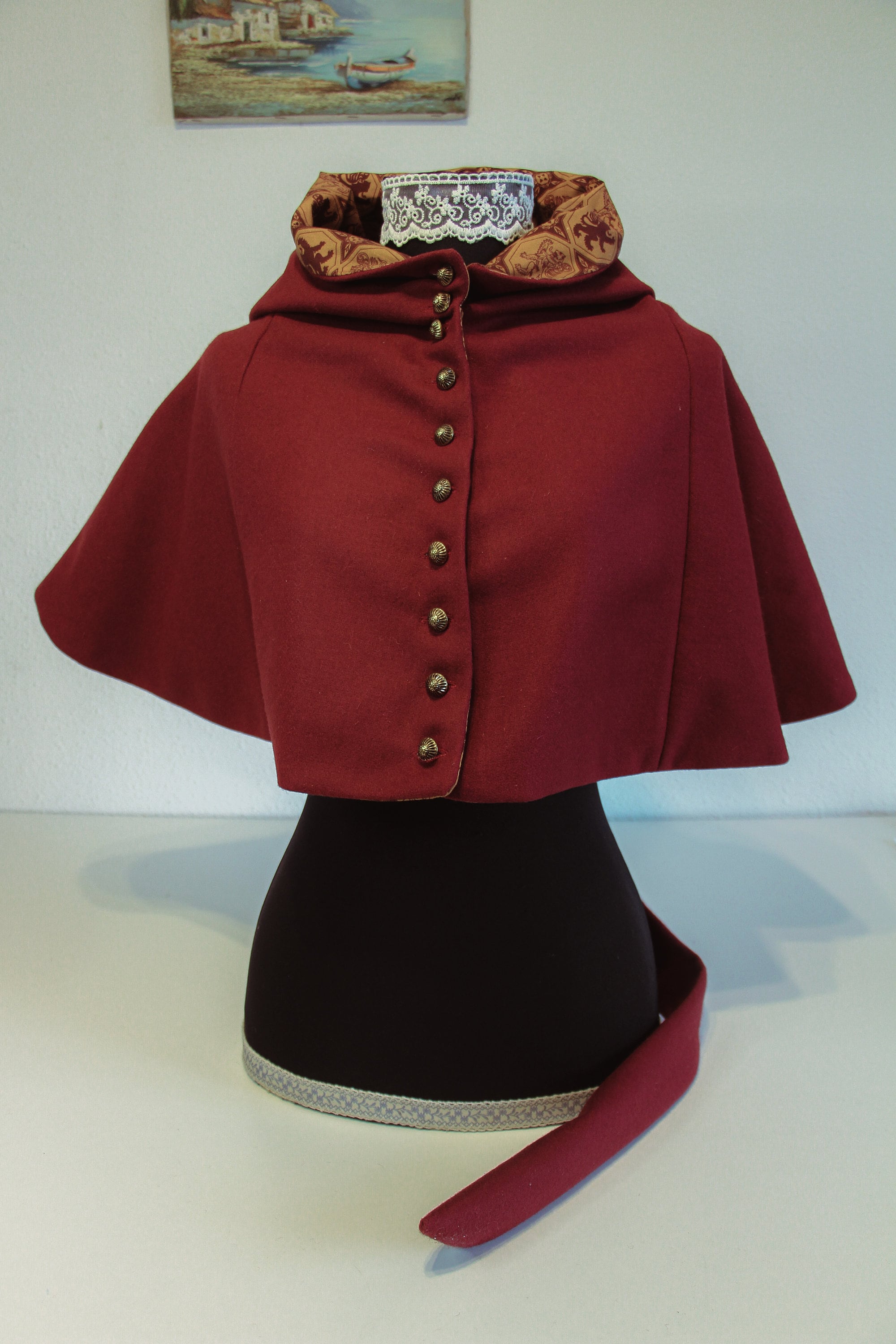 Medieval Liripipe Hood From the 14th Century Made of Wool and Printed ...