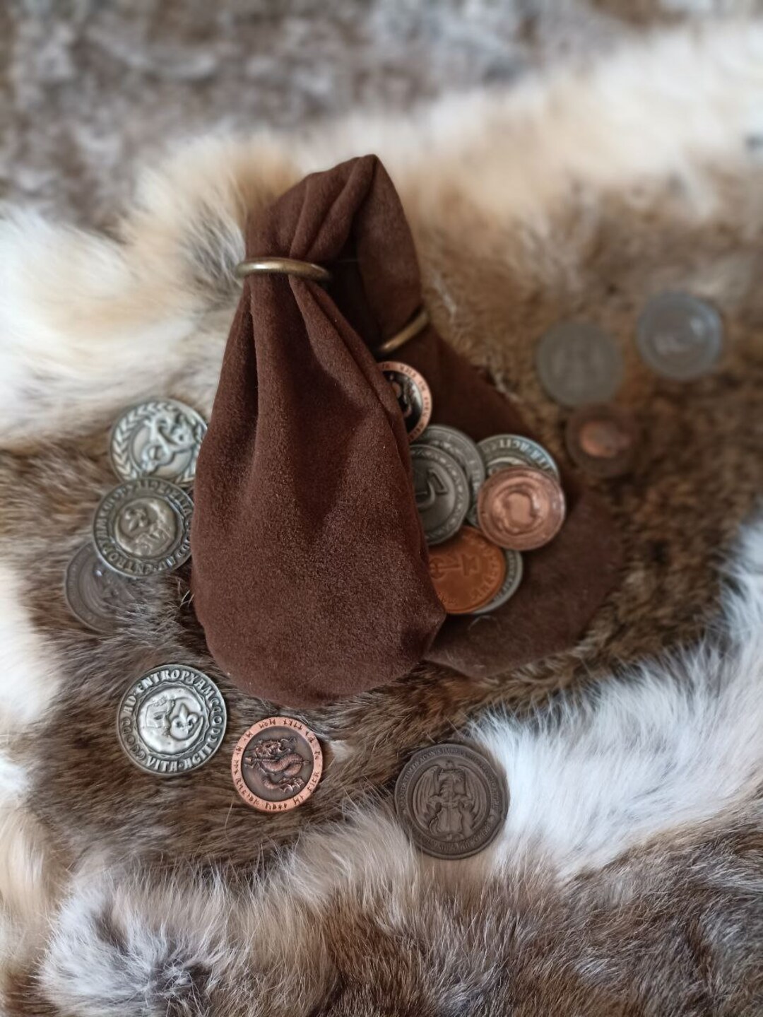 Medieval Coin Purse With Double Compartment and Two Brass Rings. - Etsy