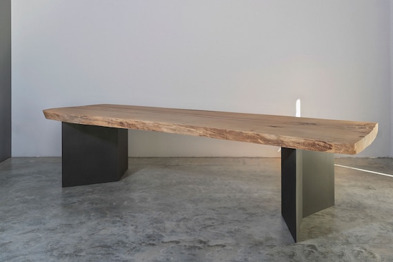 Wood Table Wood Oak Table Oak Live Edge Table Single Slab - Etsy