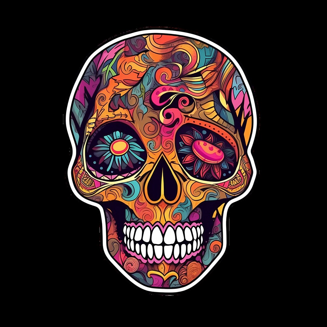 Skull Sticker PNG Die Cut Digital Art Download - Etsy