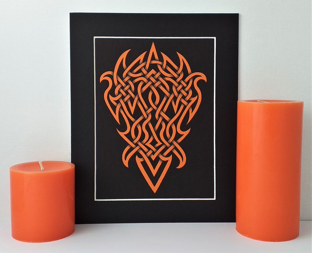 Orange Celtic Knot Cyclops Design, Forsight, Celtic Knot Artwork ...