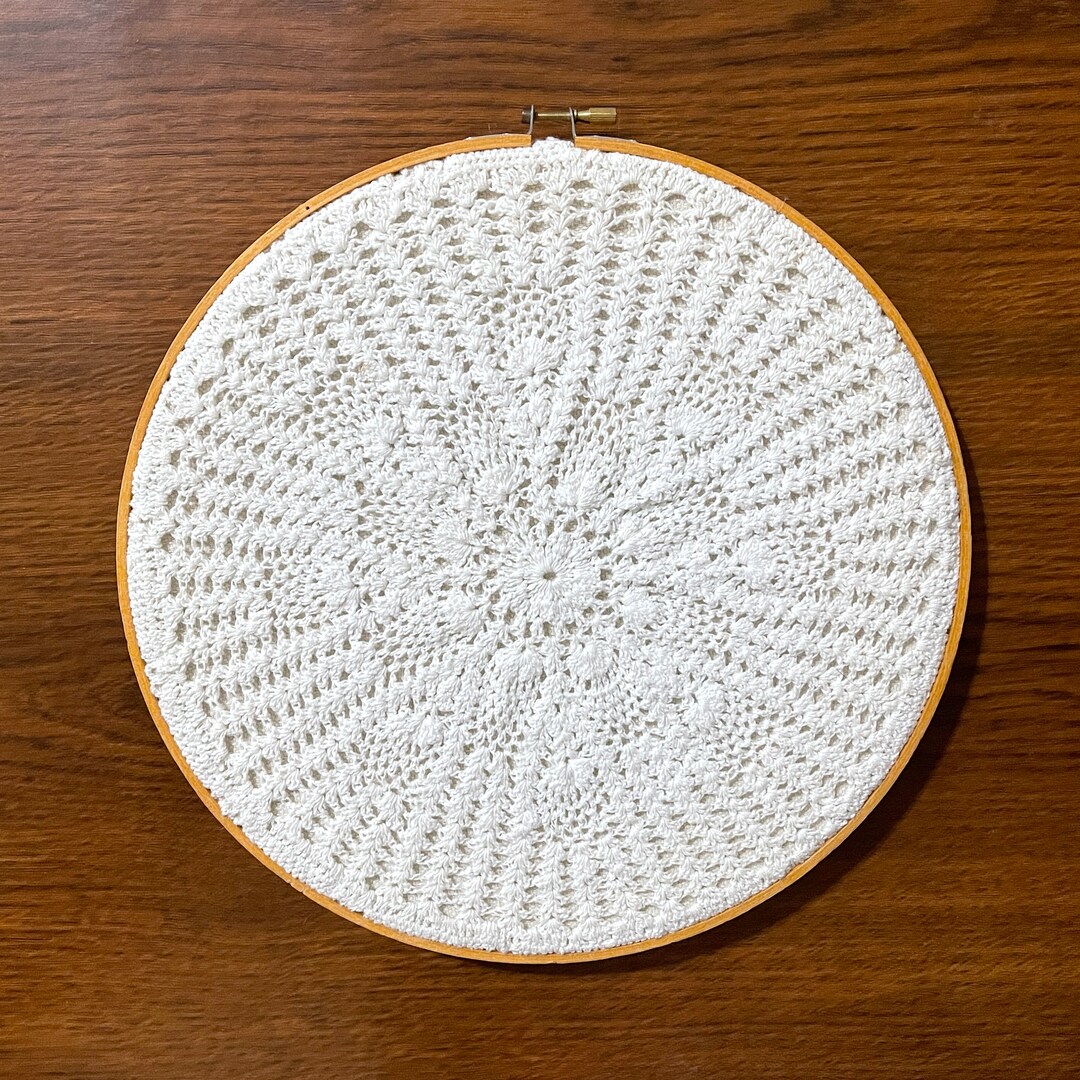 Hoops: 12.5 Inch Repurposed Ivory Vintage Crochet Cottagecore Decor - Etsy