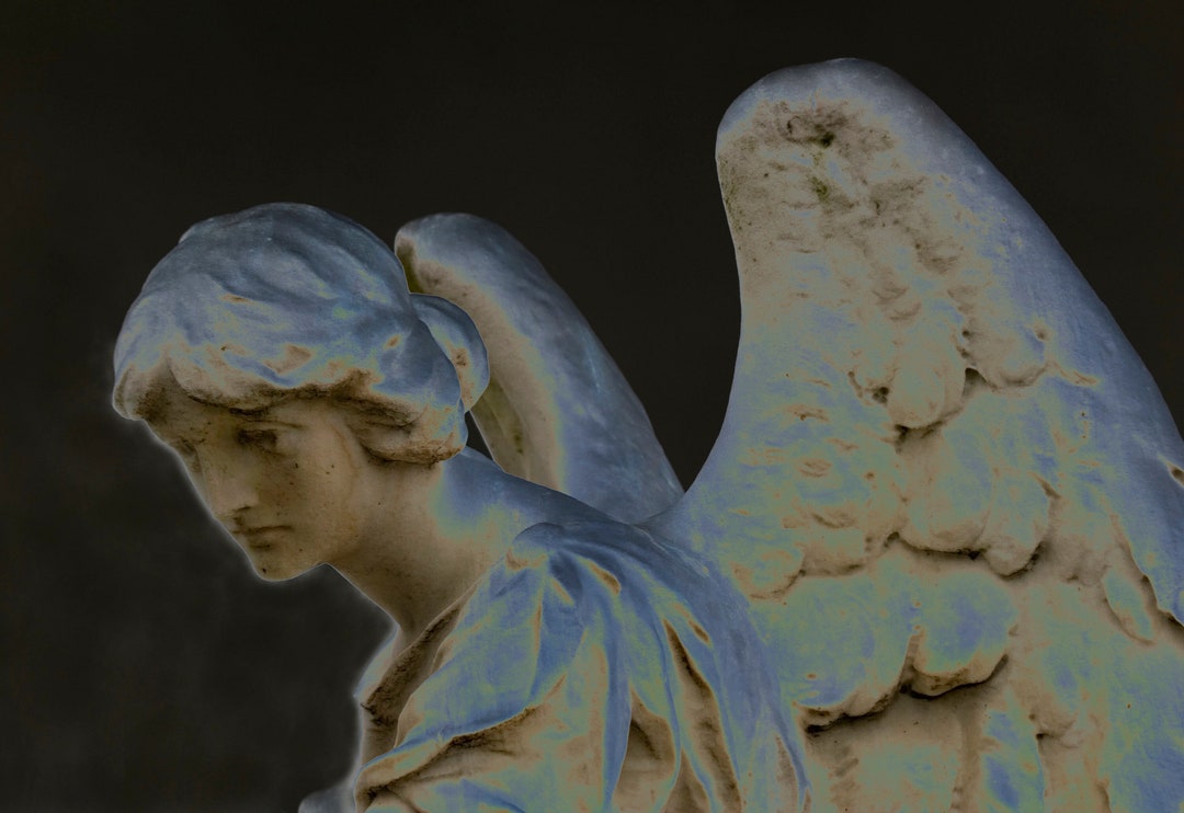 Iridescent Angel Statue Digital Art Print Photography - Etsy