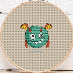 Cute Monster Cross Stitch Pattern Funny Little Green Monster - Etsy