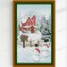 Christmas Scene Cross Stitch Pattern Winter House Cross Stitch Snowman ...