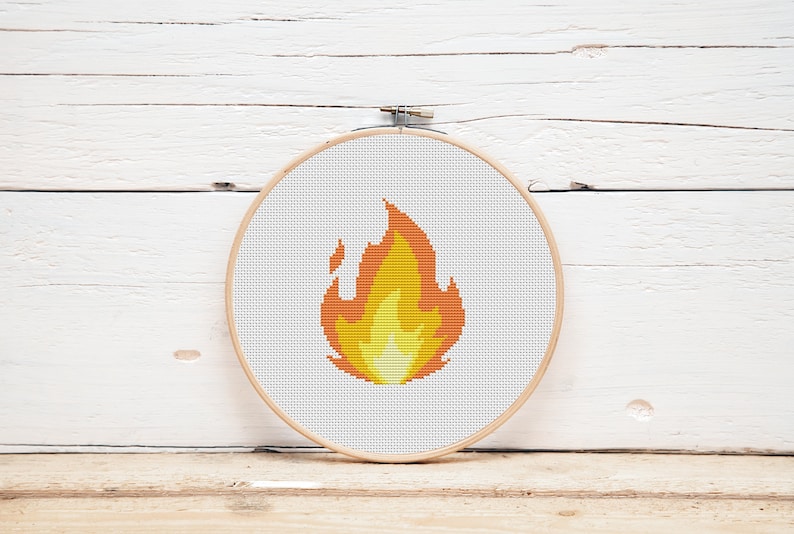Fire Cross Stitch Pattern Digital Format PDF Fire Embroidery - Etsy