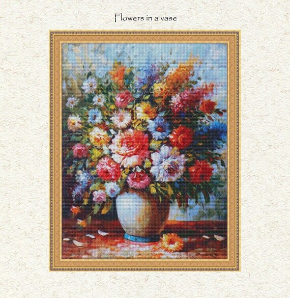 Flowers Cross Stitch Pattern Still Life Floral Cross Stitch - Etsy