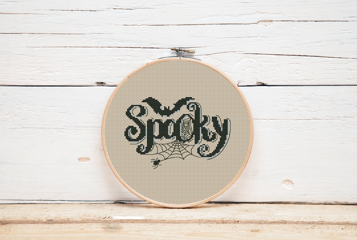 Spooky Cross Stitch Pattern Halloween Embroidery Design - Etsy