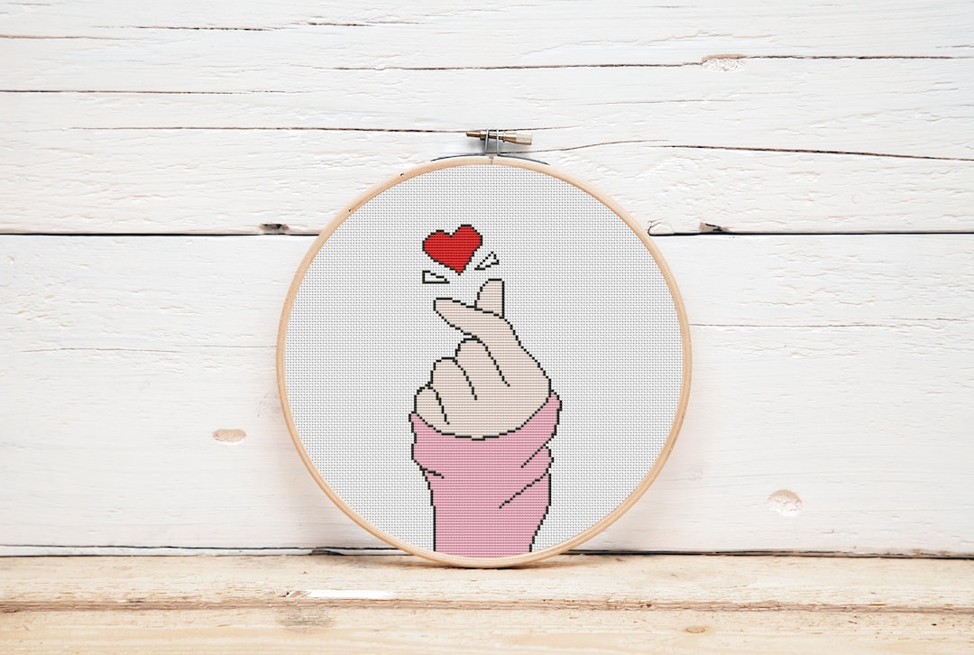 Heart Cross Stitch Pattern Cute Cross Stitch Pattern Hand Cross Stitch ...