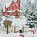 Christmas Scene Cross Stitch Pattern Winter House Cross Stitch Snowman ...
