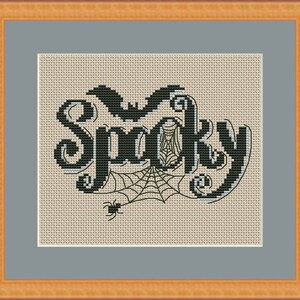 Spooky Cross Stitch Pattern Halloween Embroidery Design Instant ...