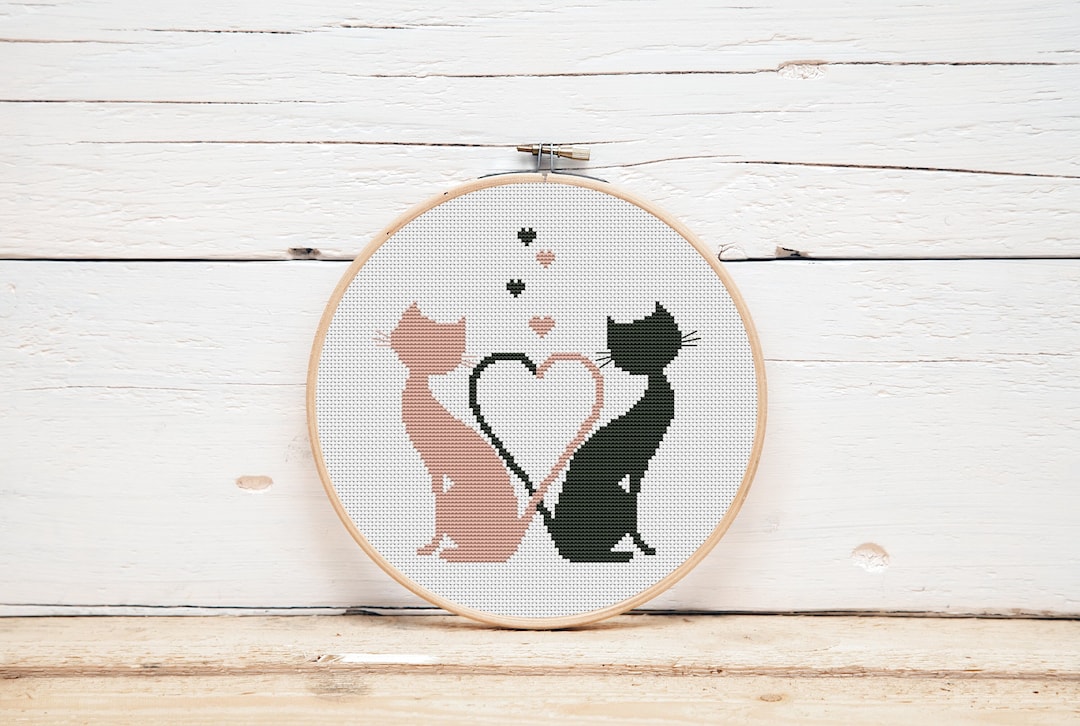 Cats Cross Stitch Pattern Cute Cats Cross Stitch Animal Embroidery ...
