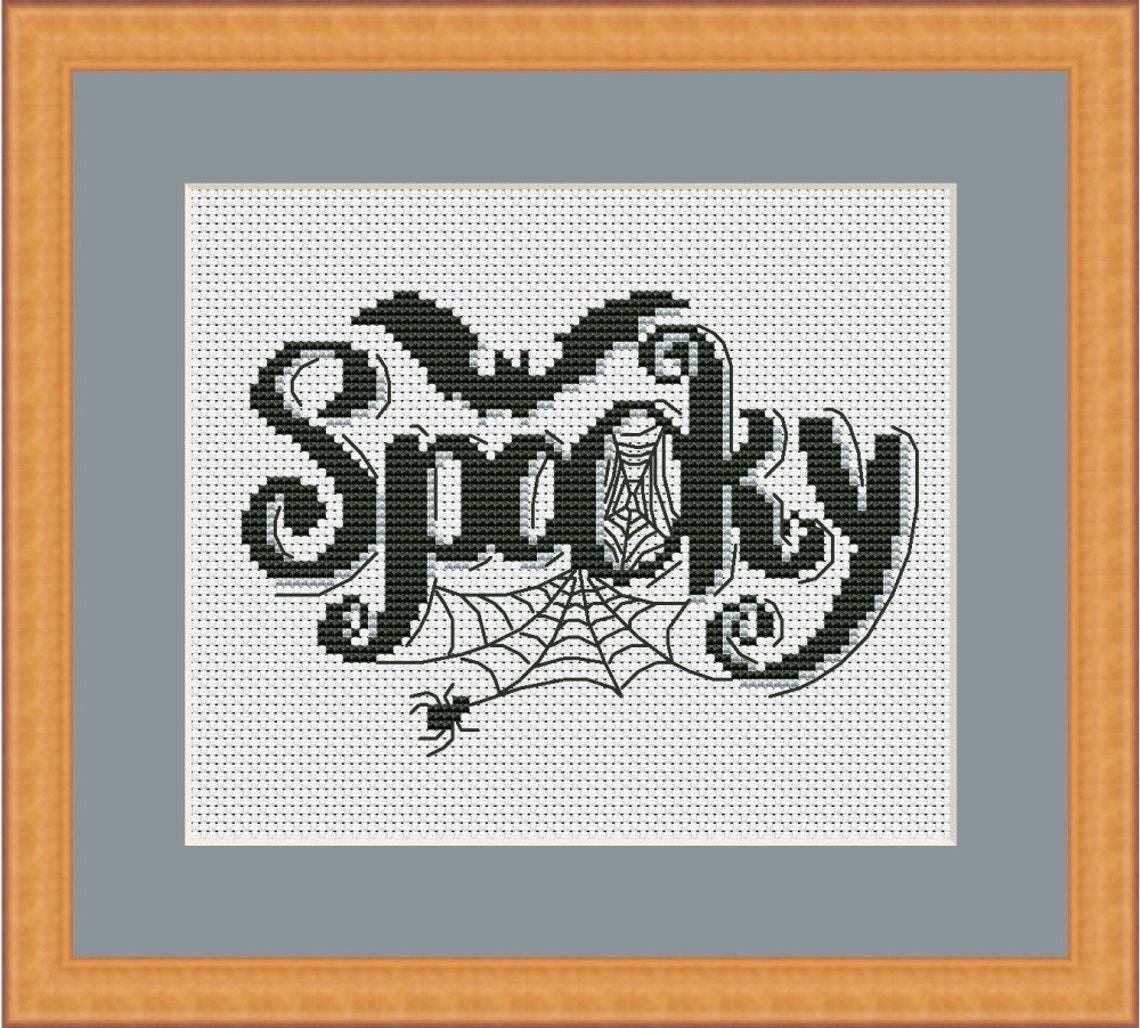 Spooky Cross Stitch Pattern Halloween Embroidery Design - Etsy