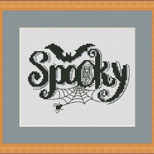 Spooky Cross Stitch Pattern Halloween Embroidery Design Instant ...