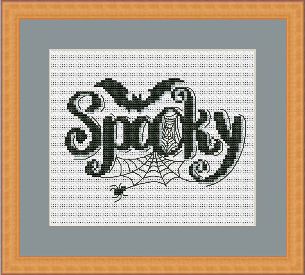 Spooky Cross Stitch Pattern Halloween Embroidery Design - Etsy