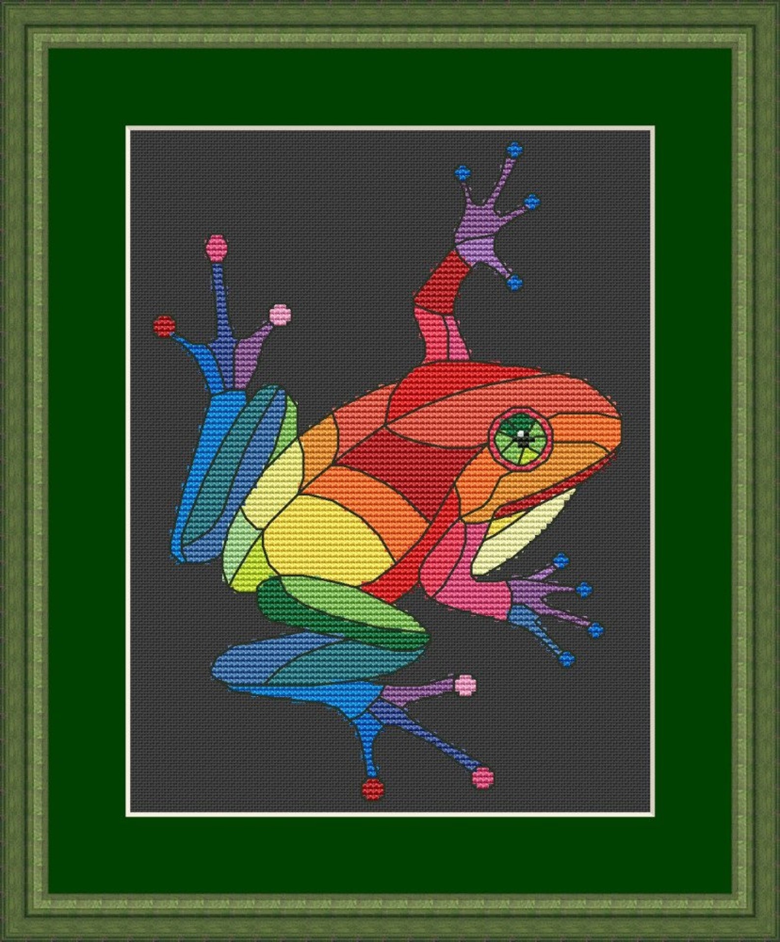 Colorful Frog cross stitch pattern Rainbow Xstitch Cute Animal | Etsy
