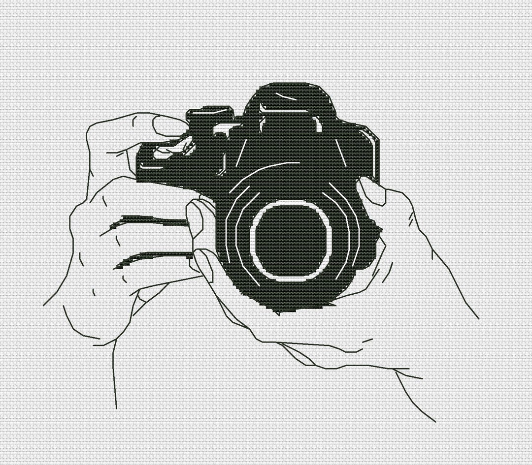 Camera Cross Stitch Pattern Monochrome Camera Photo Cross - Etsy