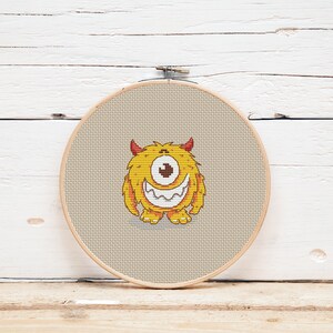 Little Monster Cross Stitch Pattern Halloween Decor Cute Monster ...