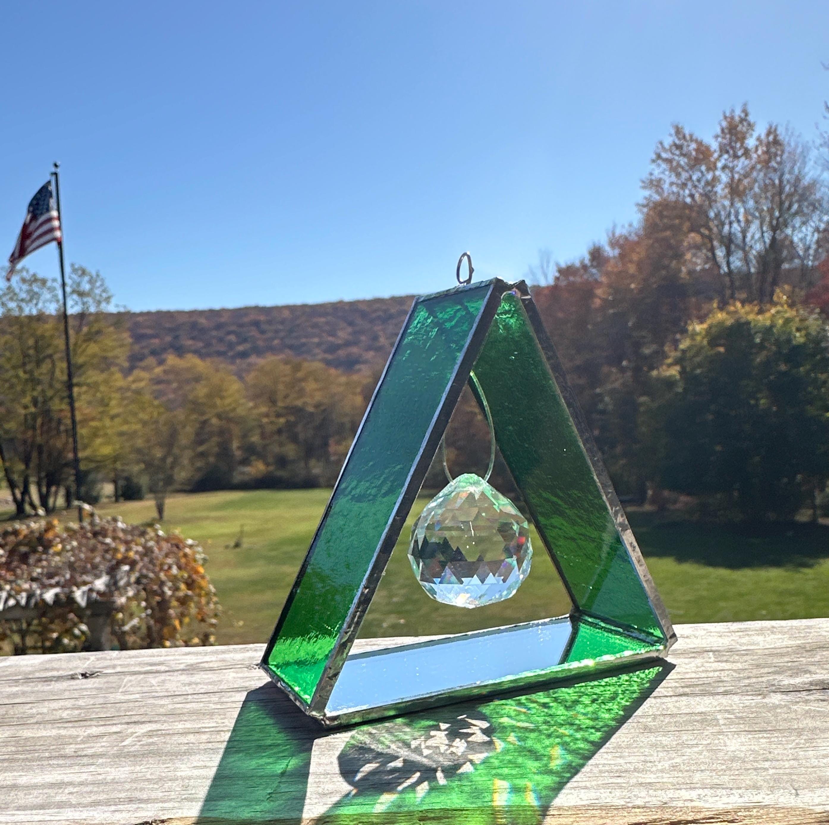 Hand-made Stained Glass Prism Rainbow Maker With Mirrored Bottom ...
