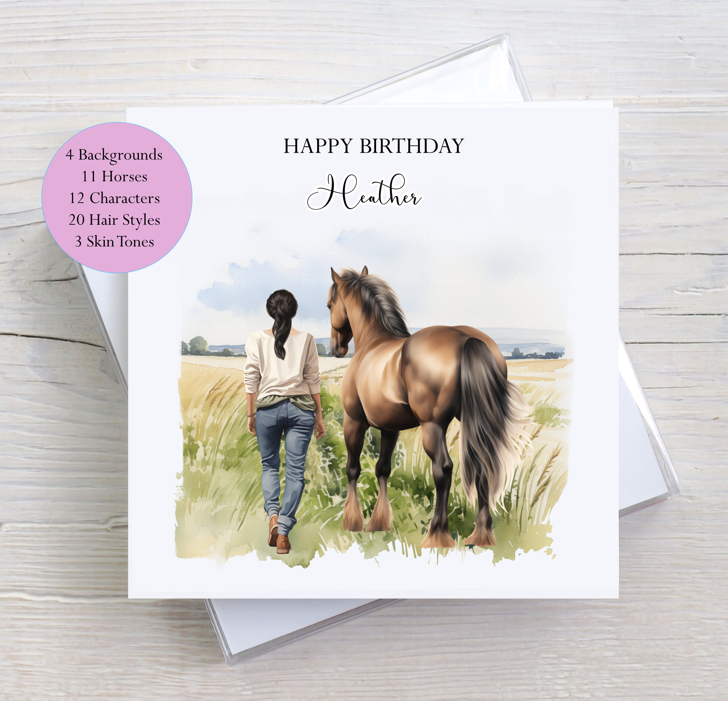 Horse Lover Birthday Card, Build Your Own Custom Card, Personalised ...