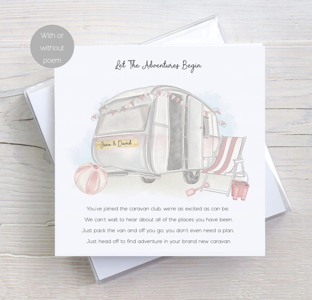 Personalised New Caravan Card, New Beach Caravan, Happy Retirement, New ...