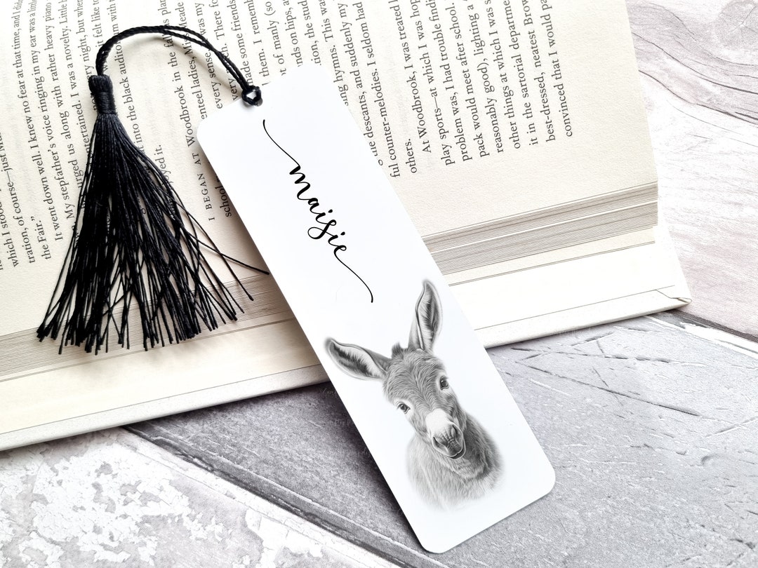 Personalised Sketchy Donkey Bookmark for Book or Donkey Lover, Donkey ...