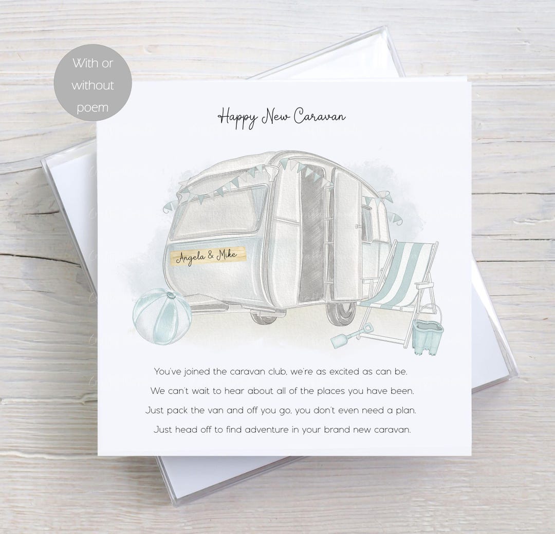 Personalised New Caravan Card, New Beach Caravan, Happy Retirement, New ...
