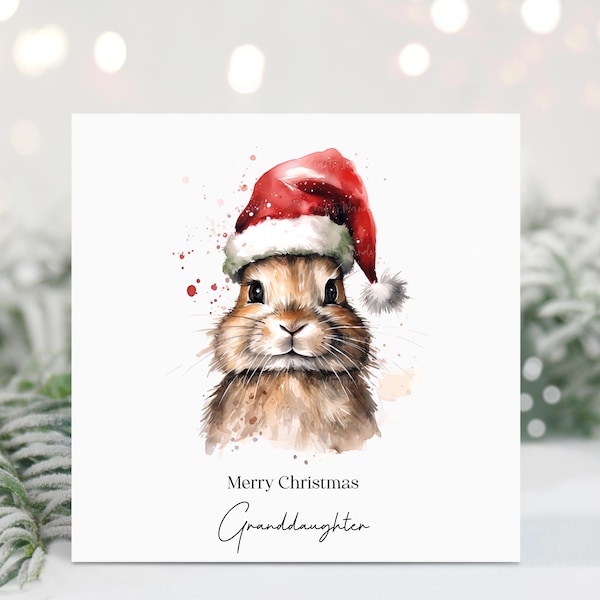 Bunny Christmas Card - Etsy